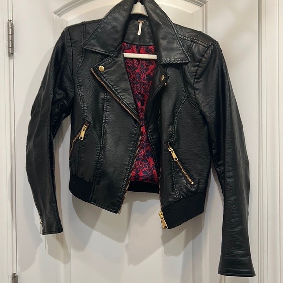 Free People | Jackets & Coats | Free People Faux Leather Jacket With ...